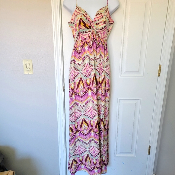 Rewind | Dresses | Nwt Rewind Purple Cream Knot Front Open Back V Neck ...